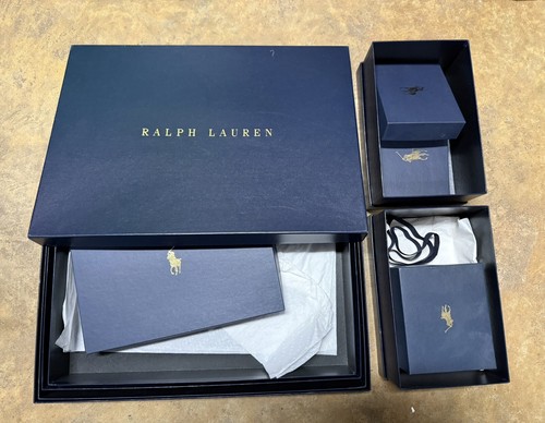RALPH LAUREN Gift Box Navy Blue Gold Lettering Lot (Multiple Boxes) | eBay