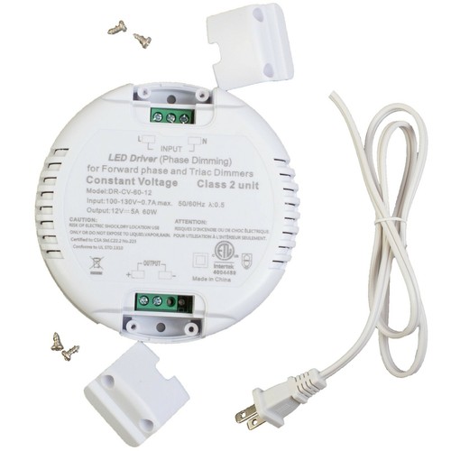 12v 30W 60W Triac Dimmable LED Light Round Driver Power Supply Class 2 ...