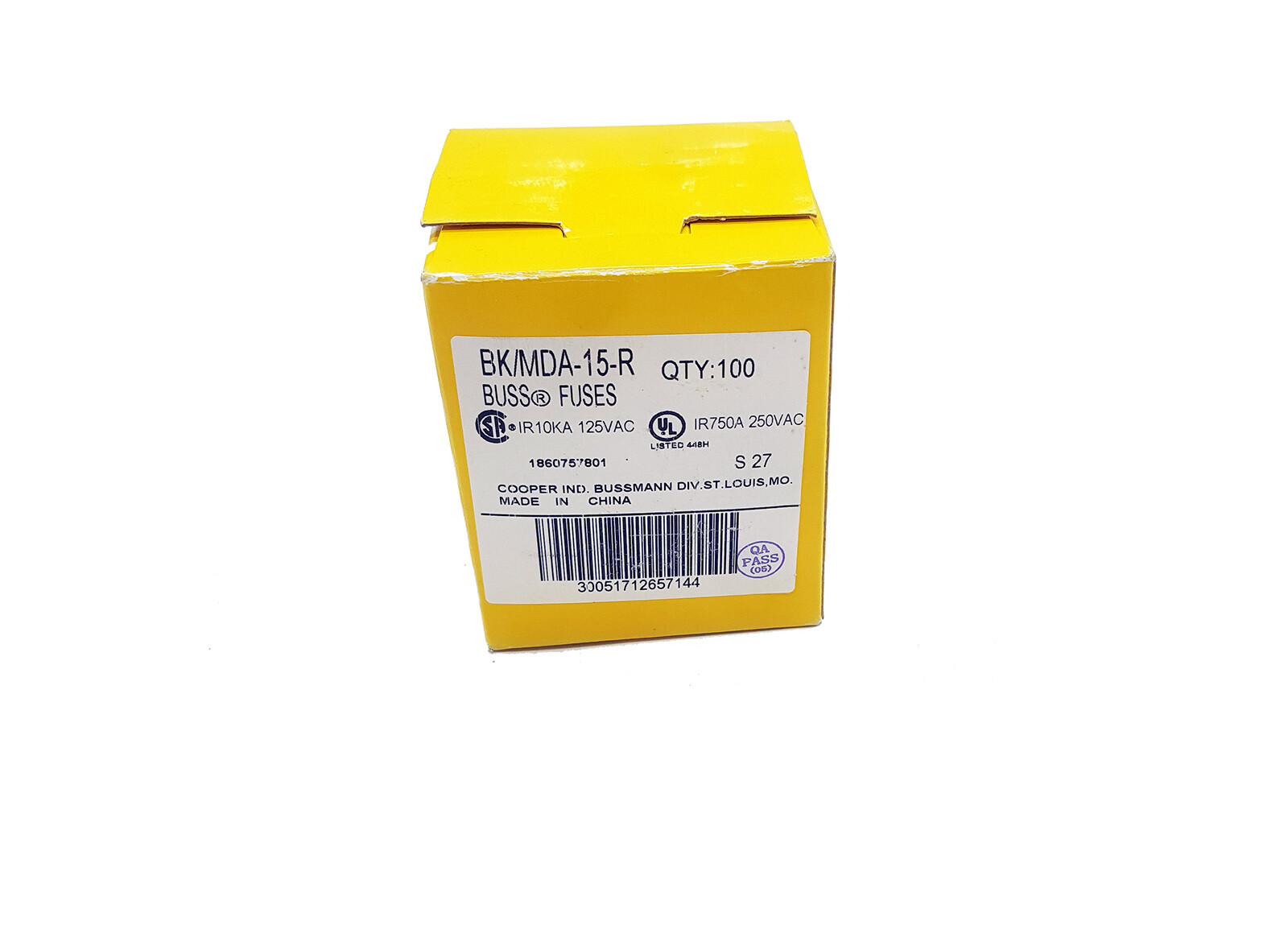 100 pcs BUSSMANN BK/MDA-15-R 15A FUSES | eBay