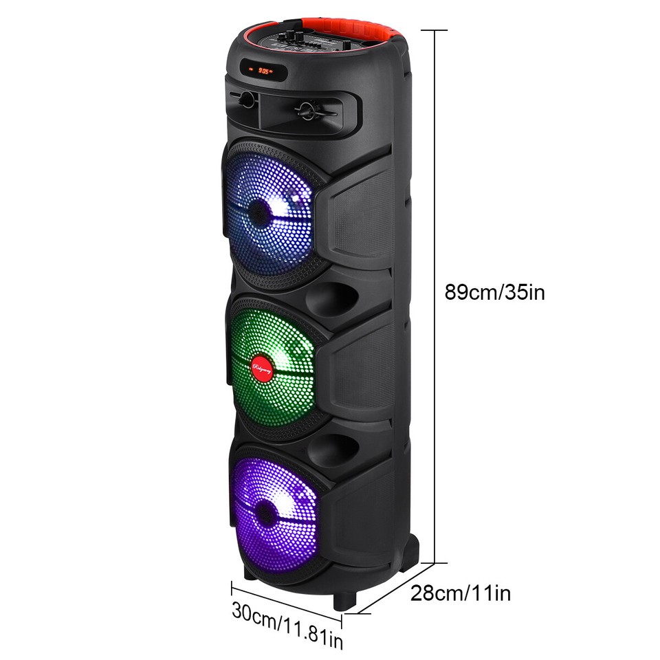 Loud Portable Bluetooth Speaker Dual Sub woofer Party Heavy Bass Sound ...