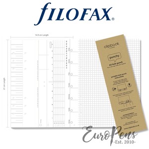 FILOFAX A5 Clipbook Refills Full range Ruled ,Square,Plain papers Hole ...