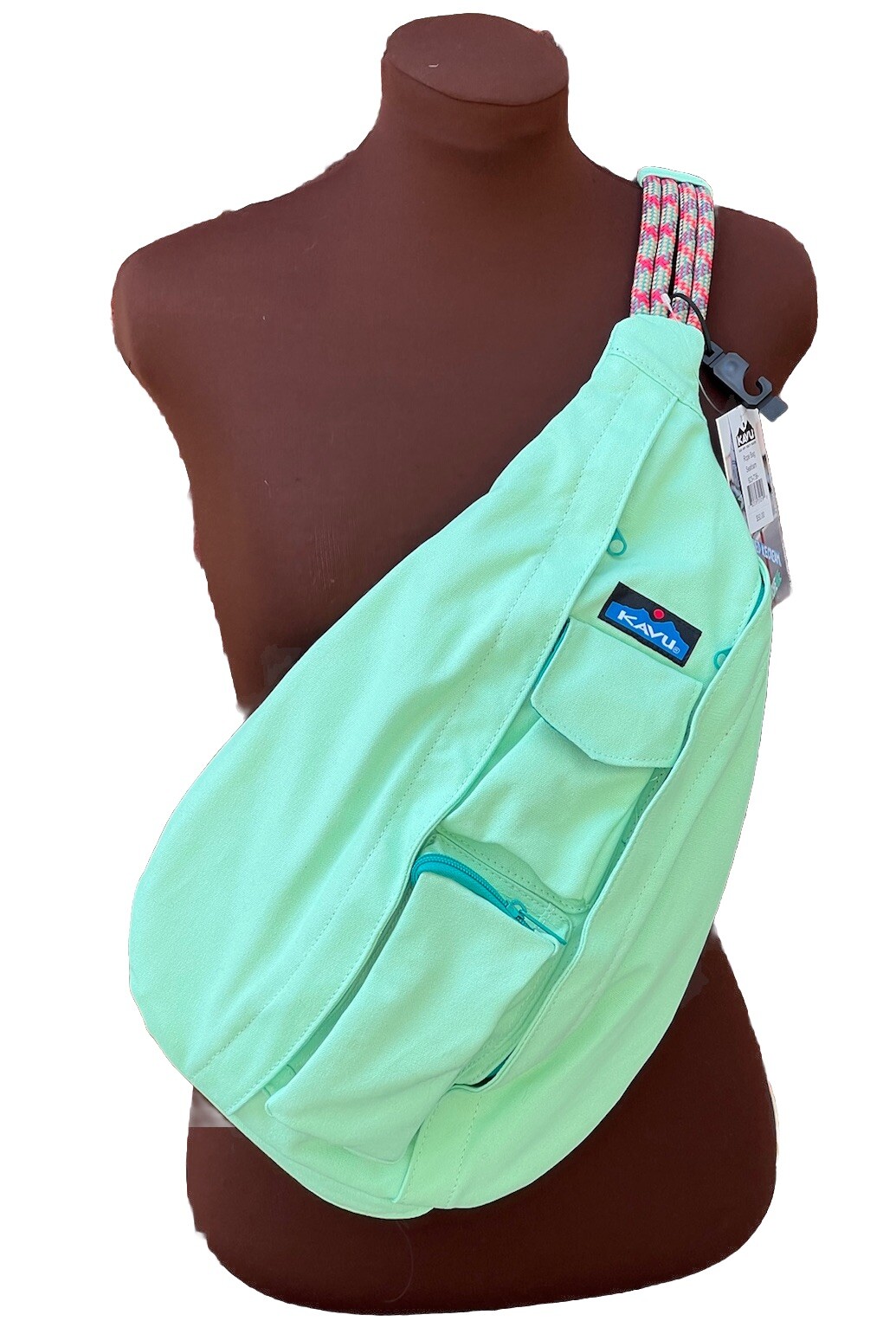 NWT KAVU Rope Sling Hiking Backpack w/Adjustable Shoulder Strap Cotton ...