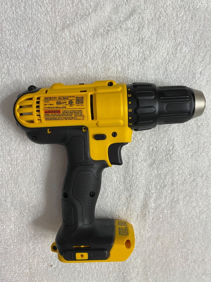 New Dewalt DCD771B 20 Volt 20V Max 1/2" 2 Speed Drill Driver Li-ion ...