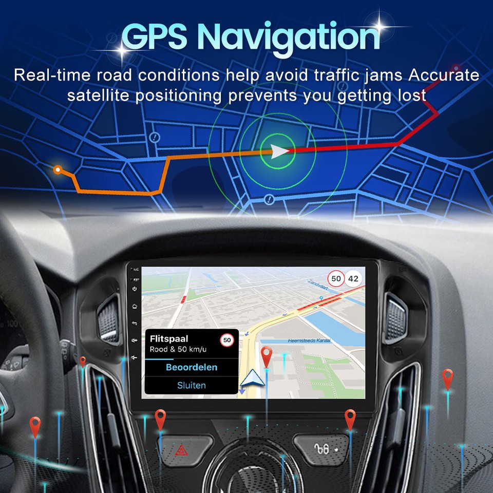 Android 15 Auto Apple Carplay Car Stereo Radio For Ford Focus 2012-2018 ...