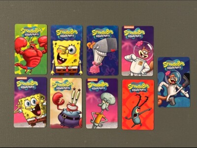 Set Of 9 SpongeBob SquarePants Push Cards Mr. Krabs Squidward Sheldon ...