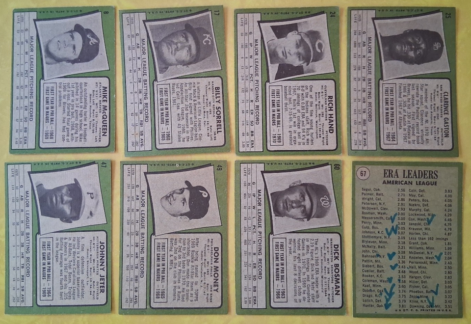 1971 Topps Lot (50+) - Hall of Famers, Stars, Rookies, Checklists - Mid ...