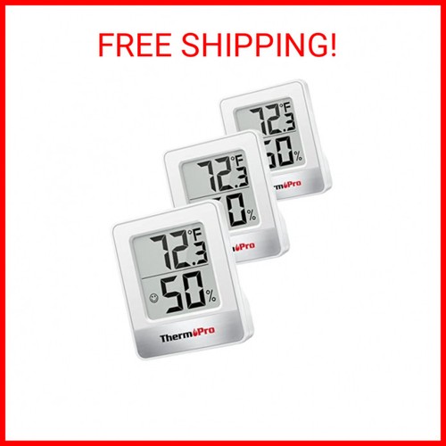 ThermoPro TP49 3 Pieces Digital Hygrometer Indoor Thermometer Humidity ...