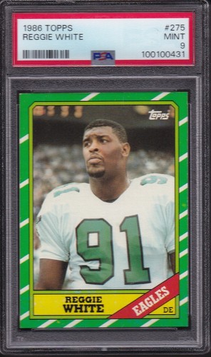 1986 Topps #275 REGGIE WHITE PSA 9 MINT ROOKIE CARD RC EAGLES Football ...