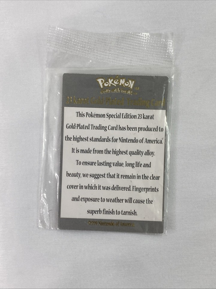 1999 NINTENDO CHARIZARD LIMITED EDITION 23K GOLD PLATED TRADING CARD ...