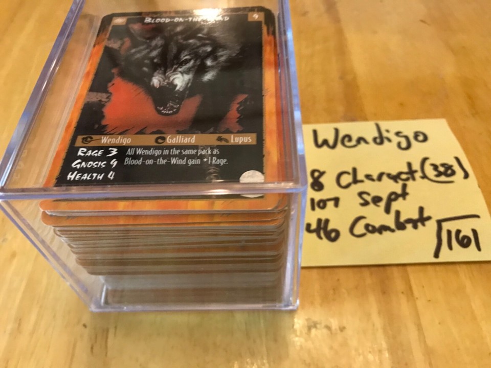 WENDIGO CCG Deck: RAGE Werewolf White Wolf TCG, 161 cards & box, many ...