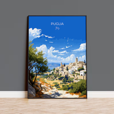 Puglia Travel Print Wall Art, Travel Poster of Puglia, Puglia Art ...