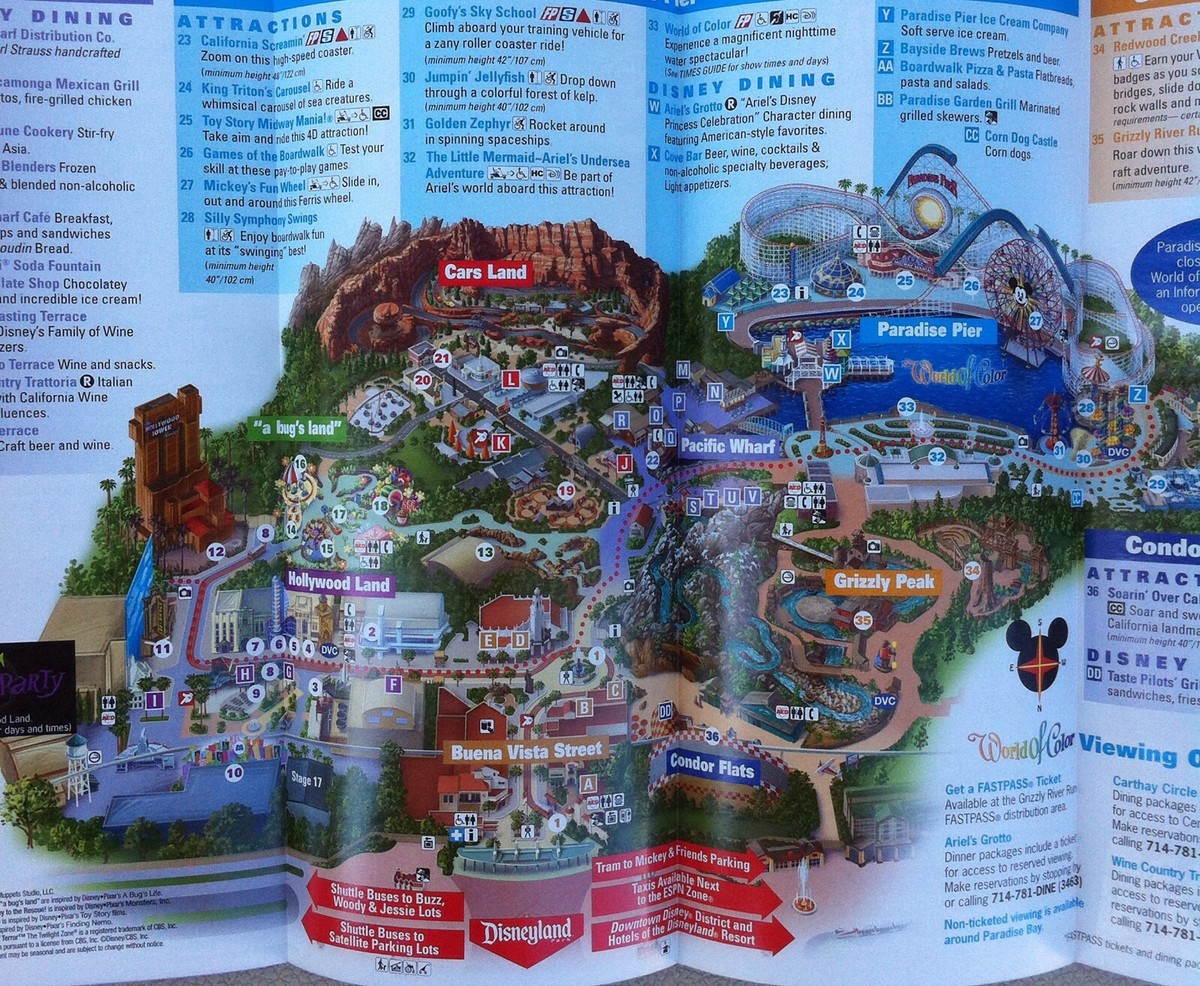 Disney California Adventure Map 2014 DL CA California Adventure Deluxe
