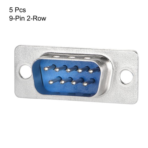 D-sub Connector Male Plug 9-pin 2-row Port Terminal Solder Type Blue ...