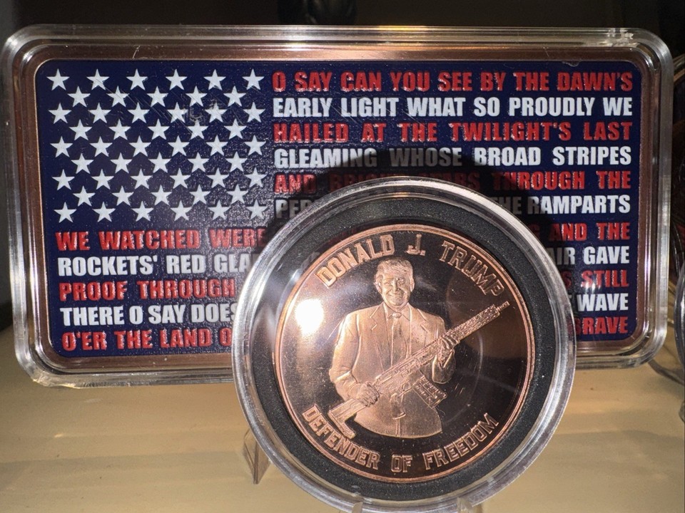 (2)1 Oz Copper Trump Defender Of Freedoms 99.9 Fine Copper. 2 rounds ...
