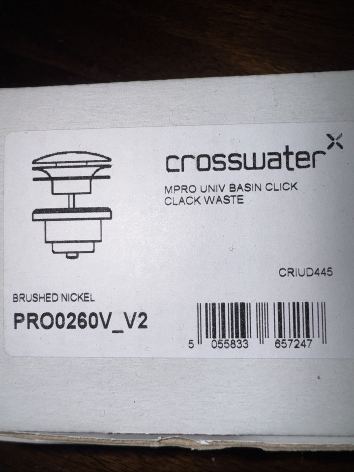 Crosswater MPRO Universal Click Clack Basin Waste Brushed Nickel ...