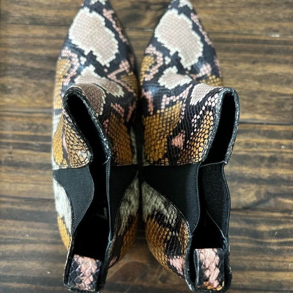 New Marc Fisher snake skin ankle boots size 5 colors black, tan, cream ...