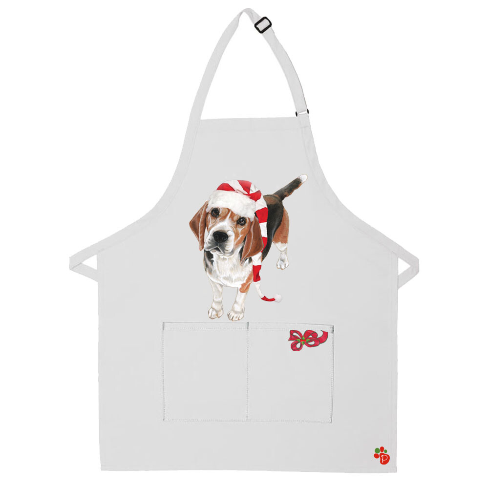 Beagle Dog Christmas Apron Two Pocket Bib Apron with Adj Neck | eBay