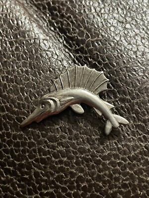 Sterling Swordfish Fishing Pin Brooch 1” | eBay