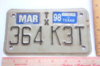 1970s Texas motorcycle license plate vintage collectible biker garage ...