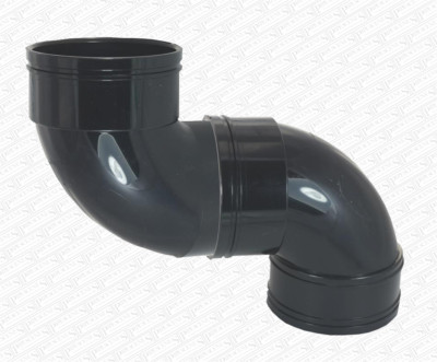 Solvent 110mm Soil Pipe Elbows Bends 90° SWAN NECK - Black Glued 4" ABS ...