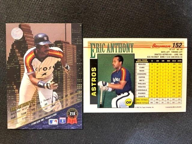 MLB - Eric Anthony 1993 Leaf & 1993 Bowman Baseball - Astros | eBay