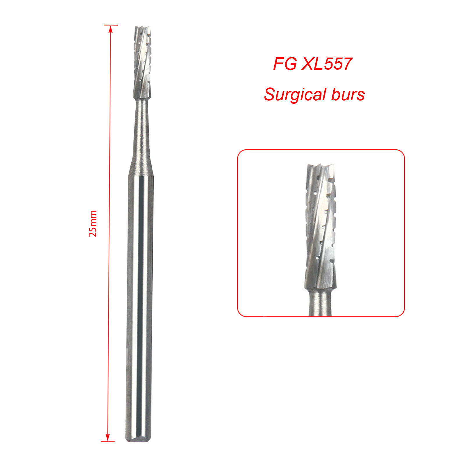 6X Dental 557 FGOS Surgical Carbide Burs 25mm Bone Cutting FG-557XL 1 ...