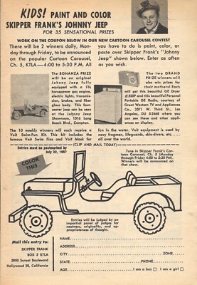 1957 Tv Ad SKIPPER FRANK HERMAN PAINT & COLOR JOHNNY JEEP CARTOON ...