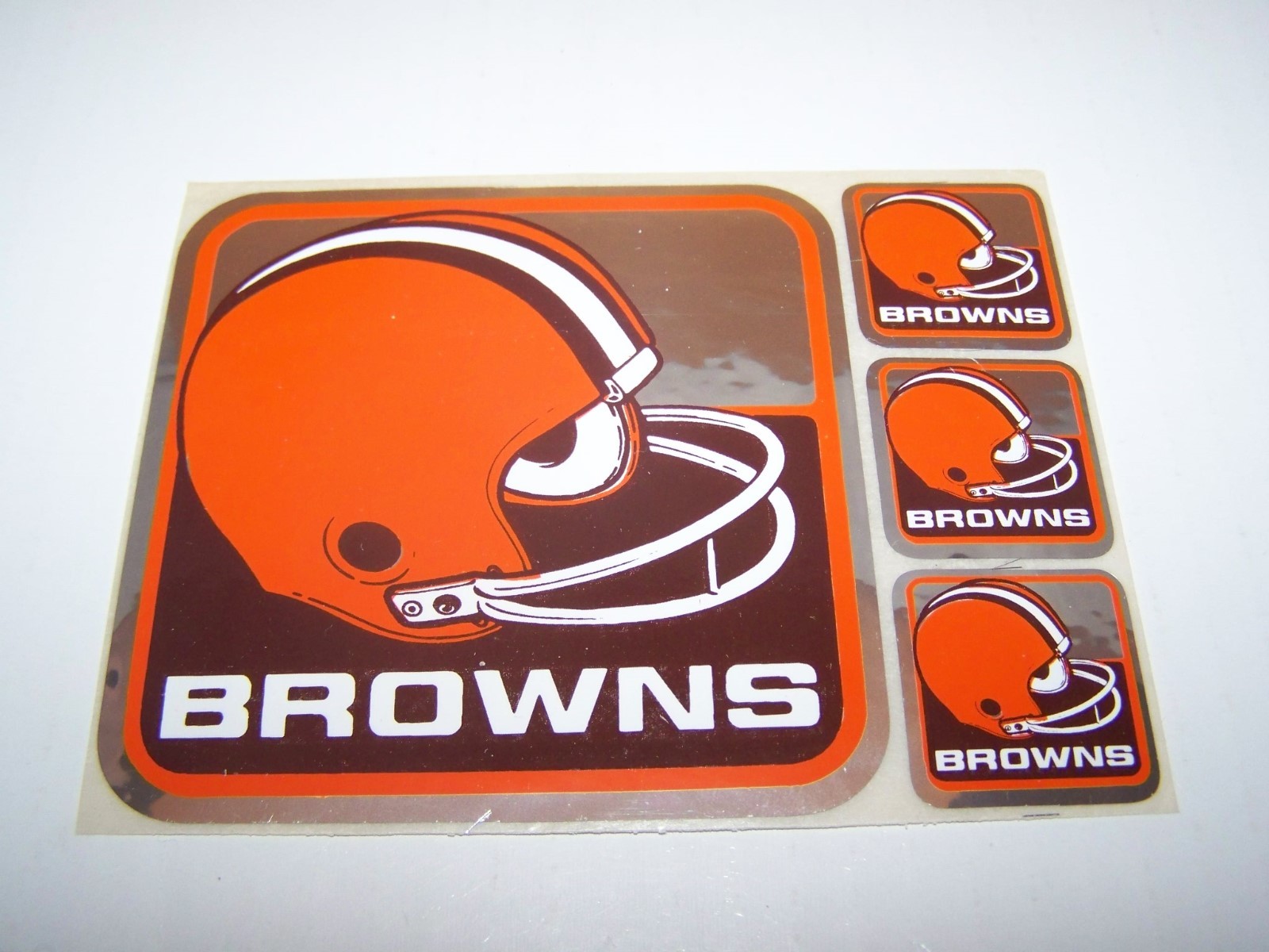 1960/70s CLEVELAND BROWNS VINTAGE STICKER NFL FOOTBALL 4 STICKER SET ...