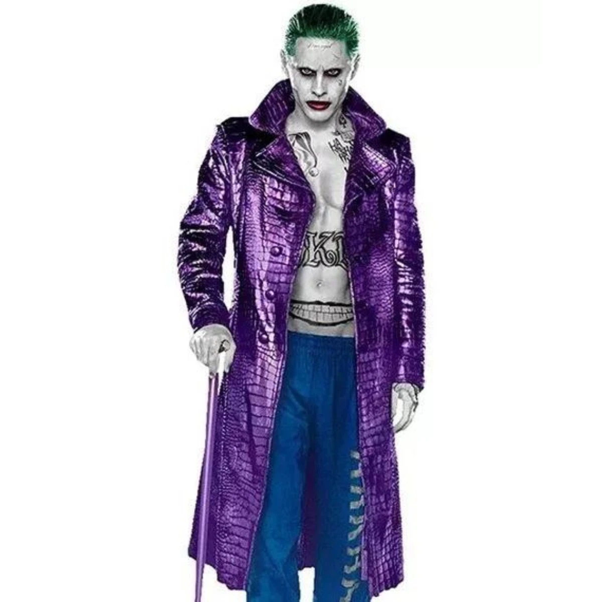 Joker Long Trench Purple Coat |Jared Leto Joker Suicide Squad Costume ...