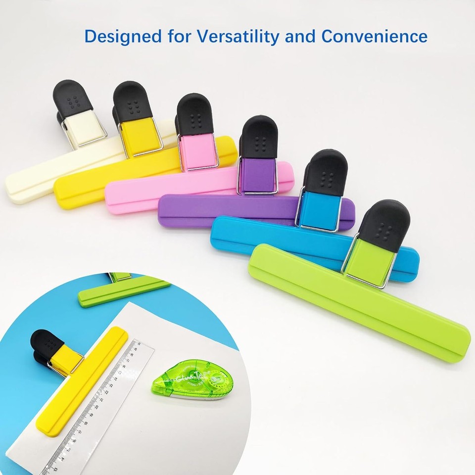 Big Plastic Food Bag Clips, Snack Clips for Bags Reusable Kitchen Home ...