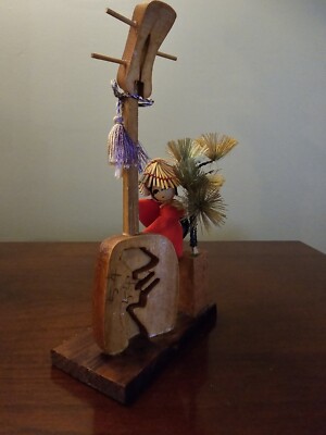 Japanese Kokeshi Dolls Shamisen String Bachi Pick Netsuke Instrument | eBay