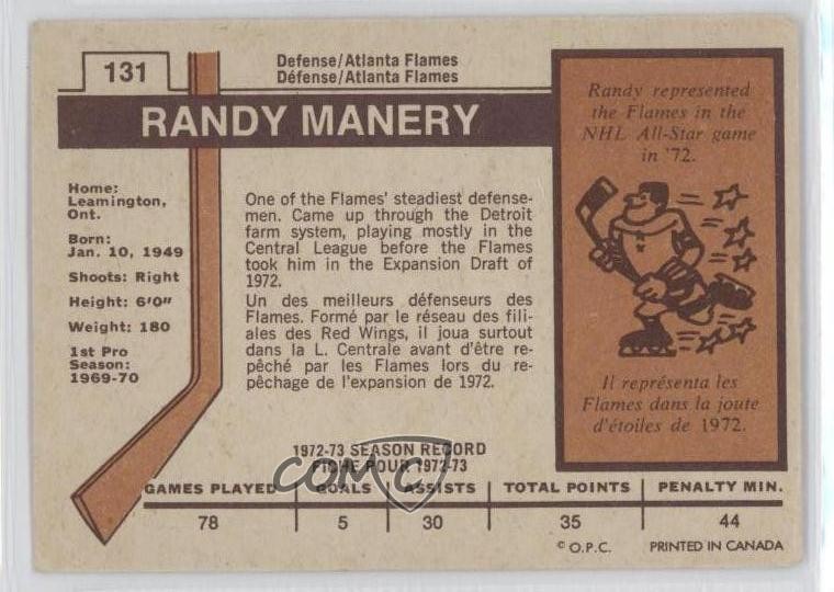 1973-74 O-Pee-Chee Light Back Randy Manery #131 | eBay