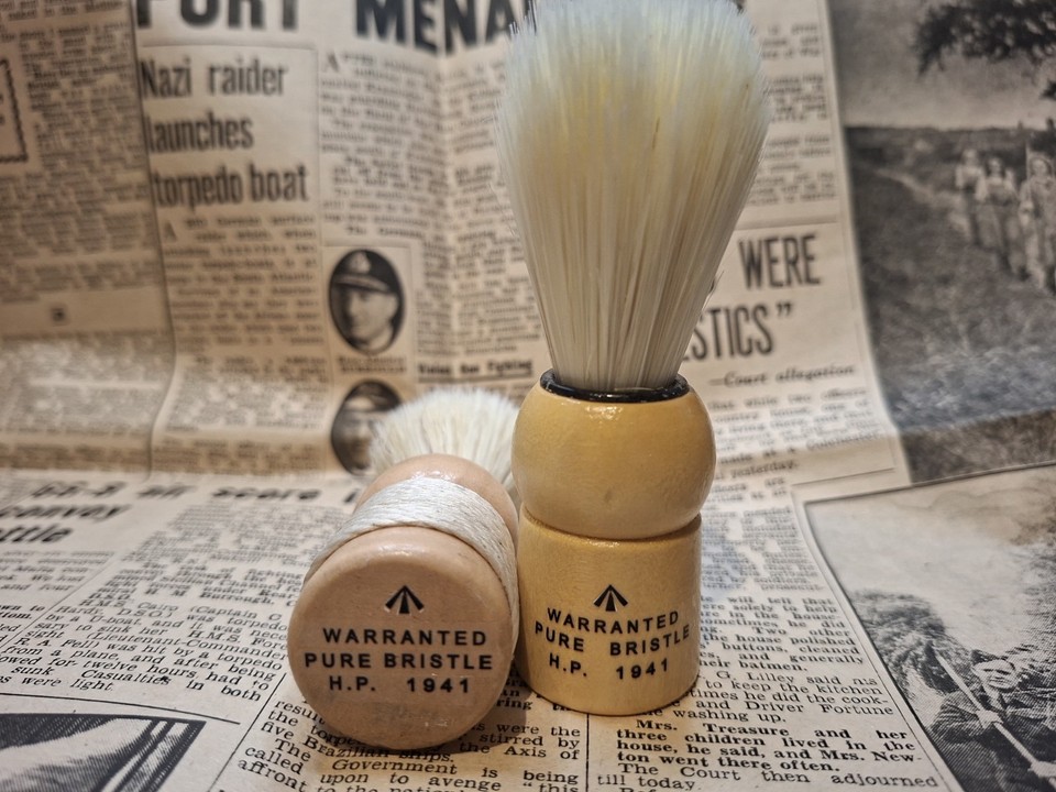 WW2 British Shaving brush 1941- reproduction corded handle | eBay UK