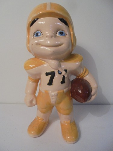 Vintage Ceramic Football Player #77 Yellow and Creme Uniform with FREE ...