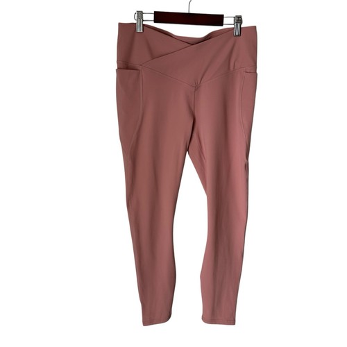 Fabletics PureLuxe Blush Pink Crossover 7/8 Leggings With Pockets Size ...