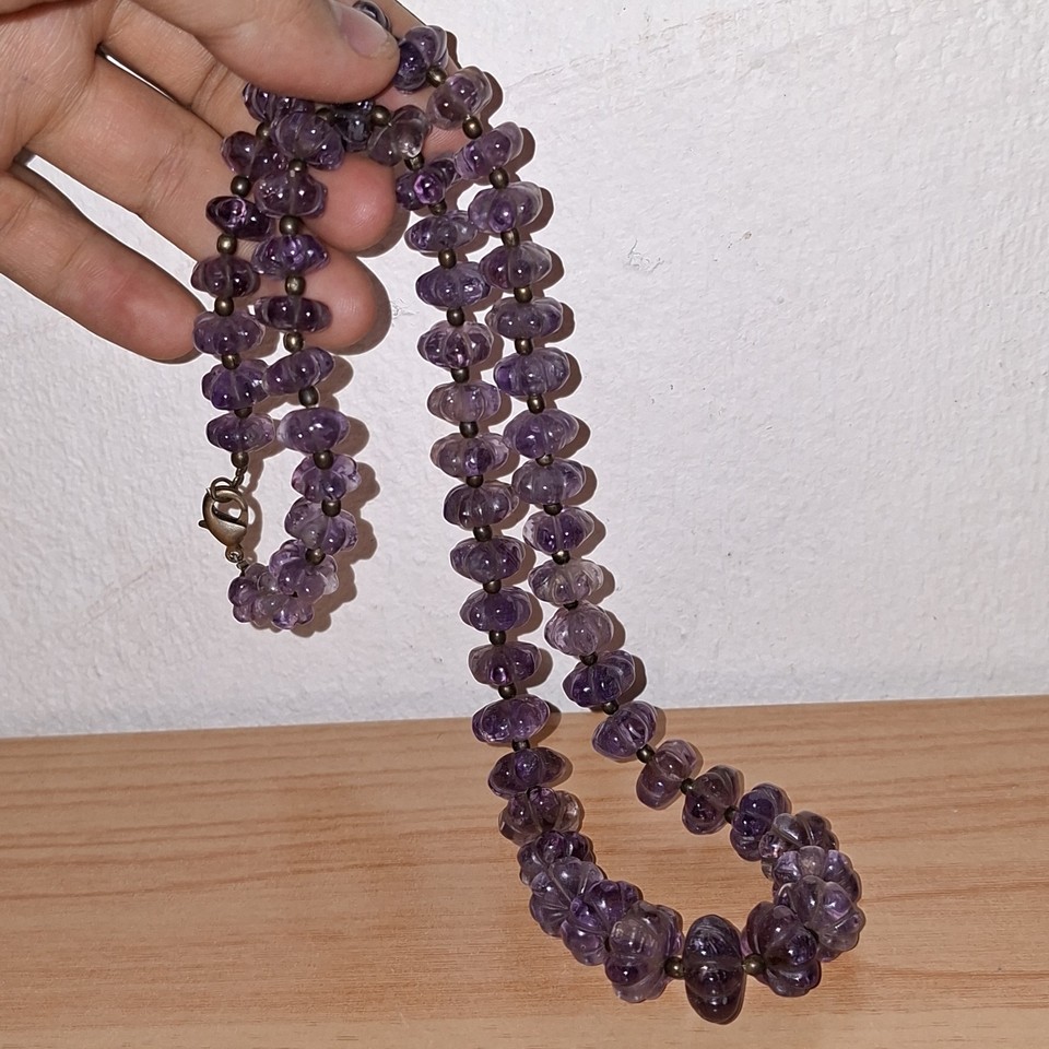 AAA Quality Vintage Himalayan Tibetan Amethyst Carved Melon Beads ...