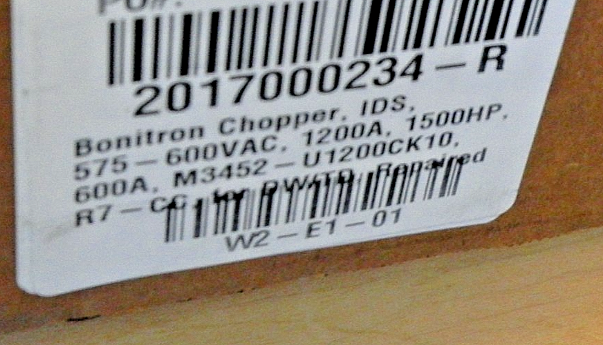 BONITRON M3452-U1200CK10-R7E BRAKING TRANSISTOR 575-600VAC, 940VDC ...