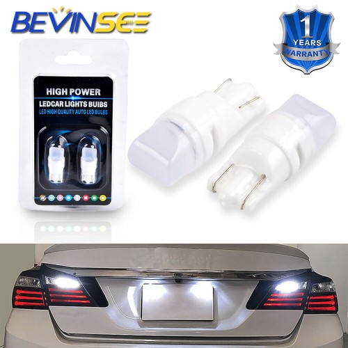 Pair of White LED T10 W5W Bulb Brake Parking Globe 9-12V 158 for ...
