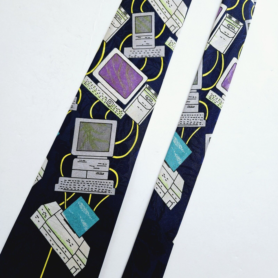 Vintage Novelty Necktie Byte Mouse Computers Tech Geek Office Nerd ...