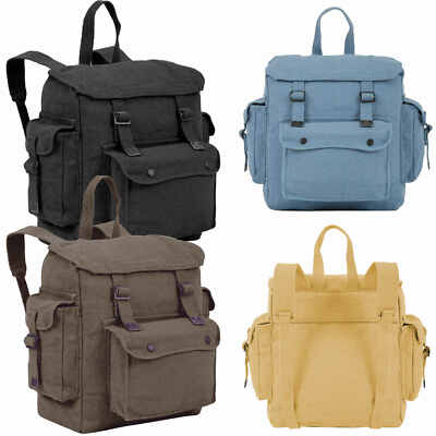 Highlander Cotton Canvas Webbing Backpack Pocketed Army Rucksack Bag ...