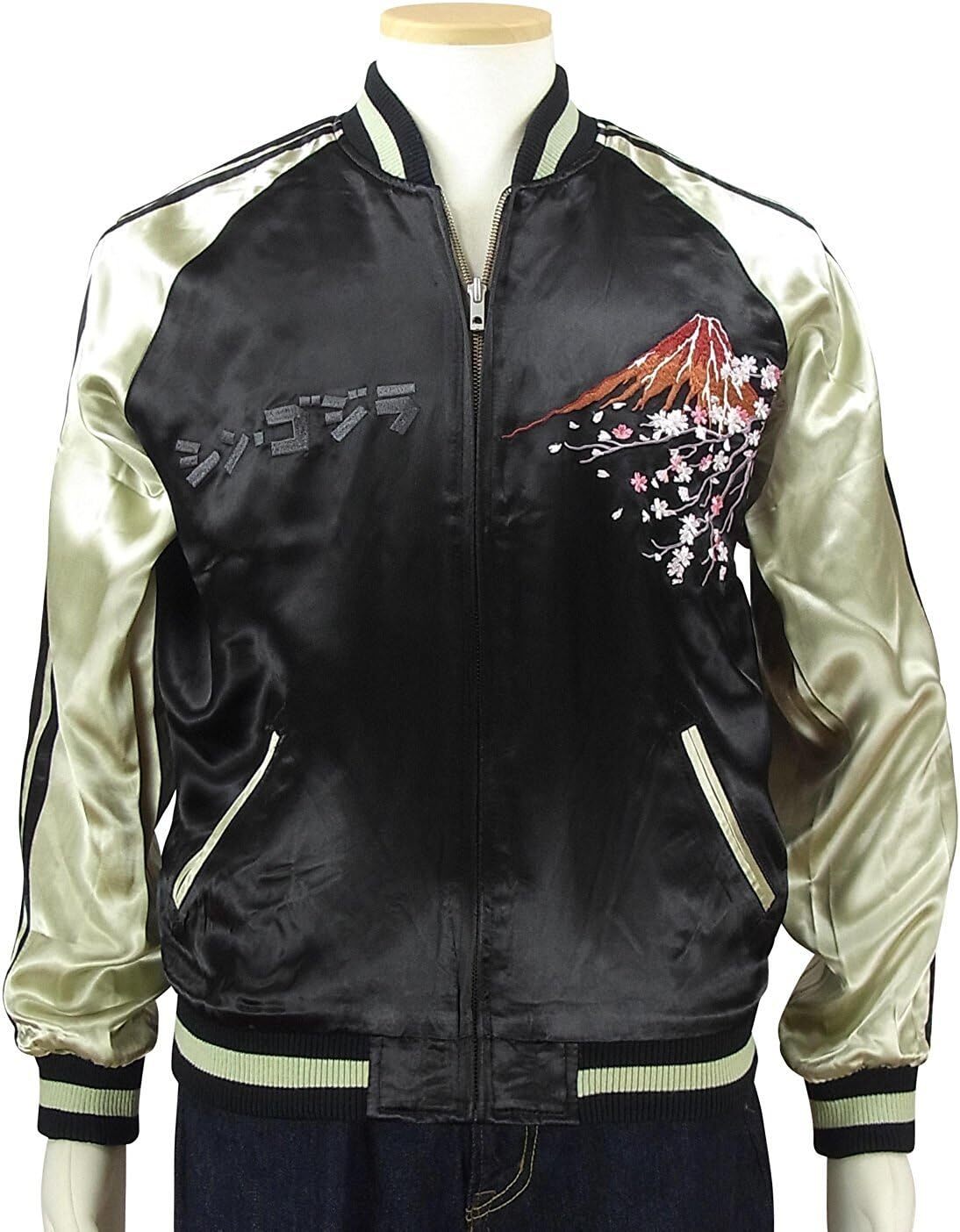 Sukajan Godzilla Sakura Fuji Satin Embroidery Jacket GZSJ-002 S-2XL ...