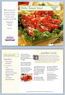 Herby Tomato Salad #5 - Salads - Grandma's Kitchen Recipe Card | eBay ...