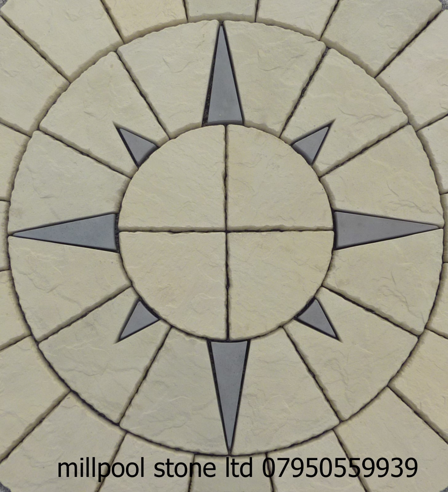 1.8M PAVING NEW NAUTICAL COMPASS ROTUNDA PATIO SLAB STONE [DELIVERY ...