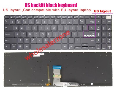 New US black backlit Keyboard for Asus M3500Q M7600Q M6500R K6500 K3500 ...