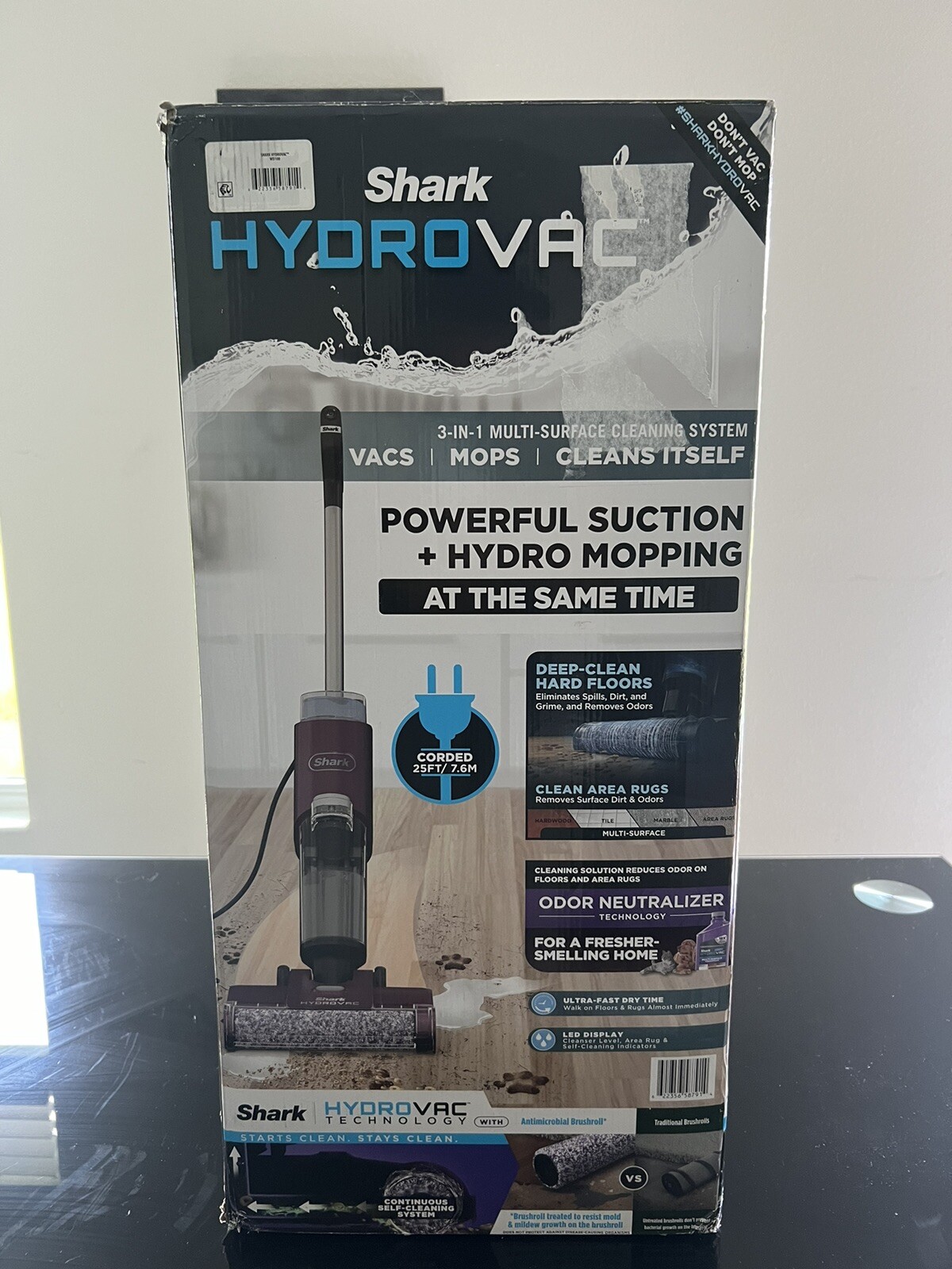 NEW Shark HydroVac Corded Pro 3 In 1 Mop & Self Cleaning System , WD100 ...