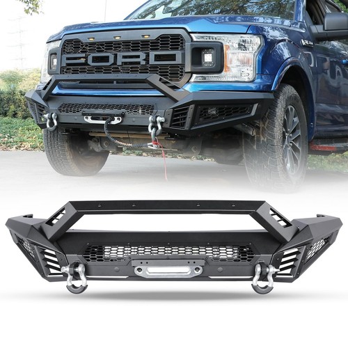 Front Bumper Black Steel for 2018-2020 Ford F-150 Assembly W/ 2*4" LED ...