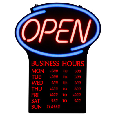 Pro-Lite *Refurb* LED Open Sign with Business Hours Prog - OPEN BOLD-Q ...