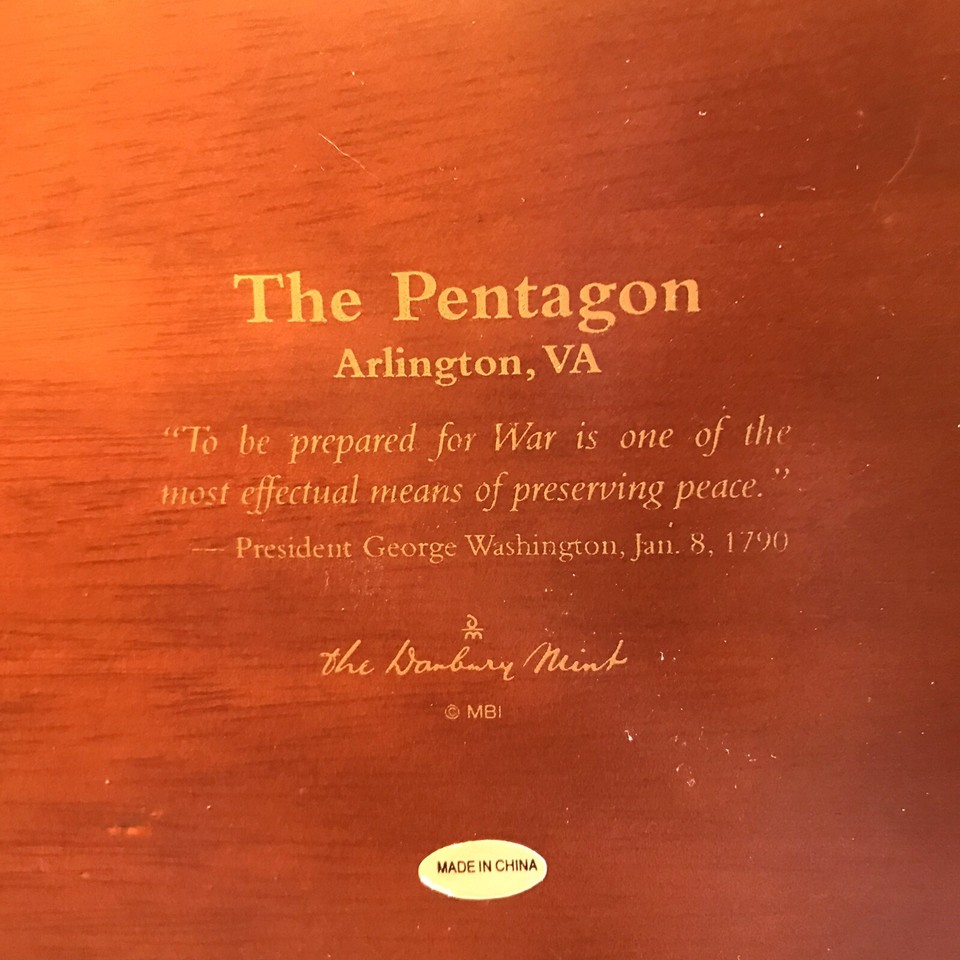 Danbury Mint "The Pentagon" Landmark Sculpture Certificate of ...