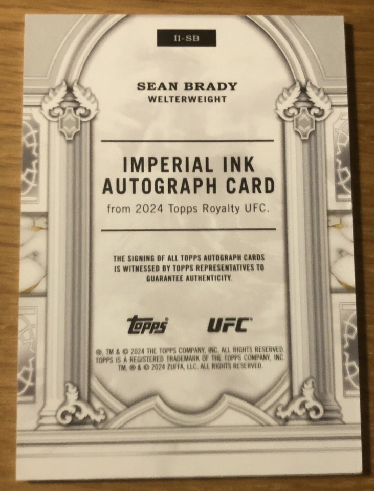 2024 Topps Royalty UFC SEAN BRADY Blue Imperial Ink Auto #2/25! | eBay