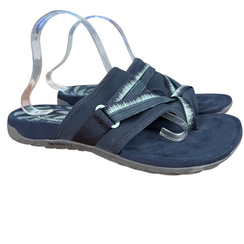 Merrell Terran Cush Post Slide 3 Toe Ring Navy Sandals Slip On Summer ...